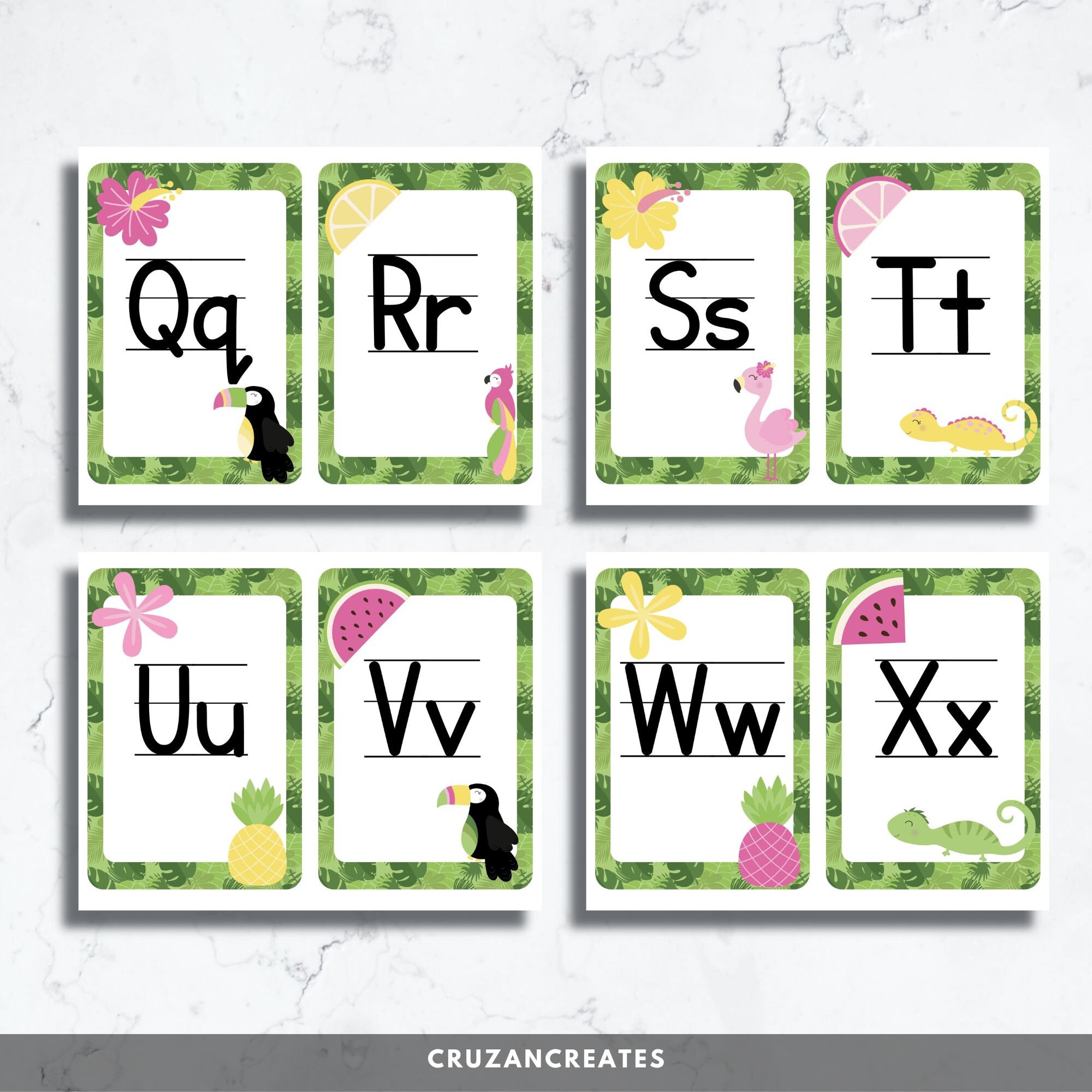 Tropical Alphabet | Classroom Decor | Class Decor Set | Classroom Wall ...