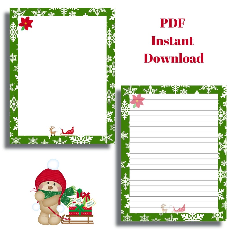 Printable Christmas Stationary | Christmas Stationary | Christmas ...
