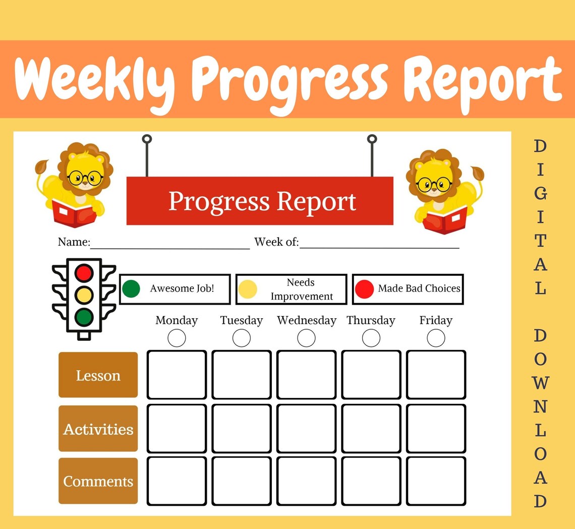 Progress Report | Preschool Progress Report | Daycare Behavior Chart ...