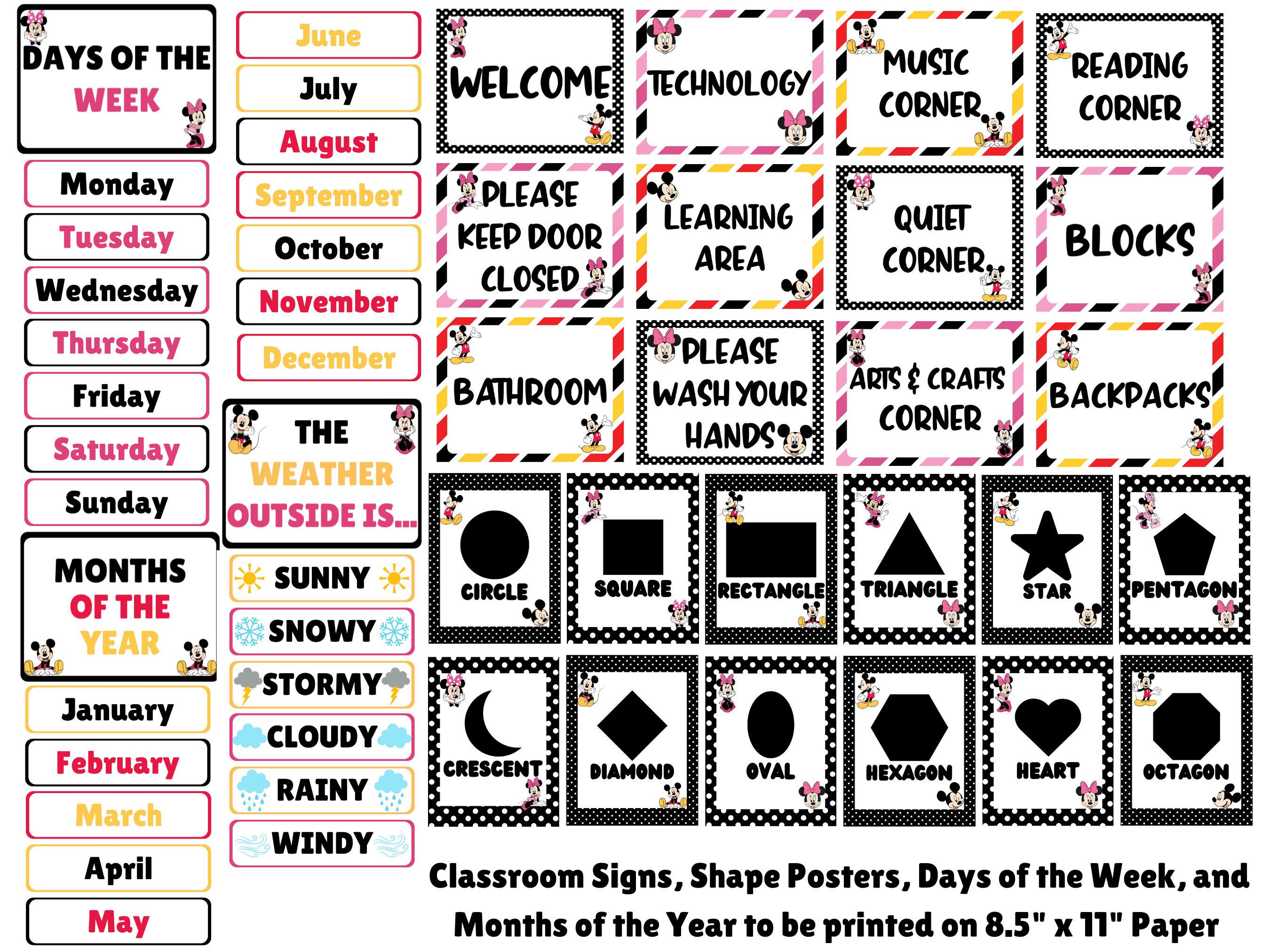 Mickey and Minnie Class Decor | Wall Decor | Classroom Decorations ...