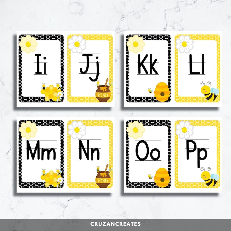 Bumble Bee Alphabet | Classroom Decor | Class Decor Set | Classroom ...