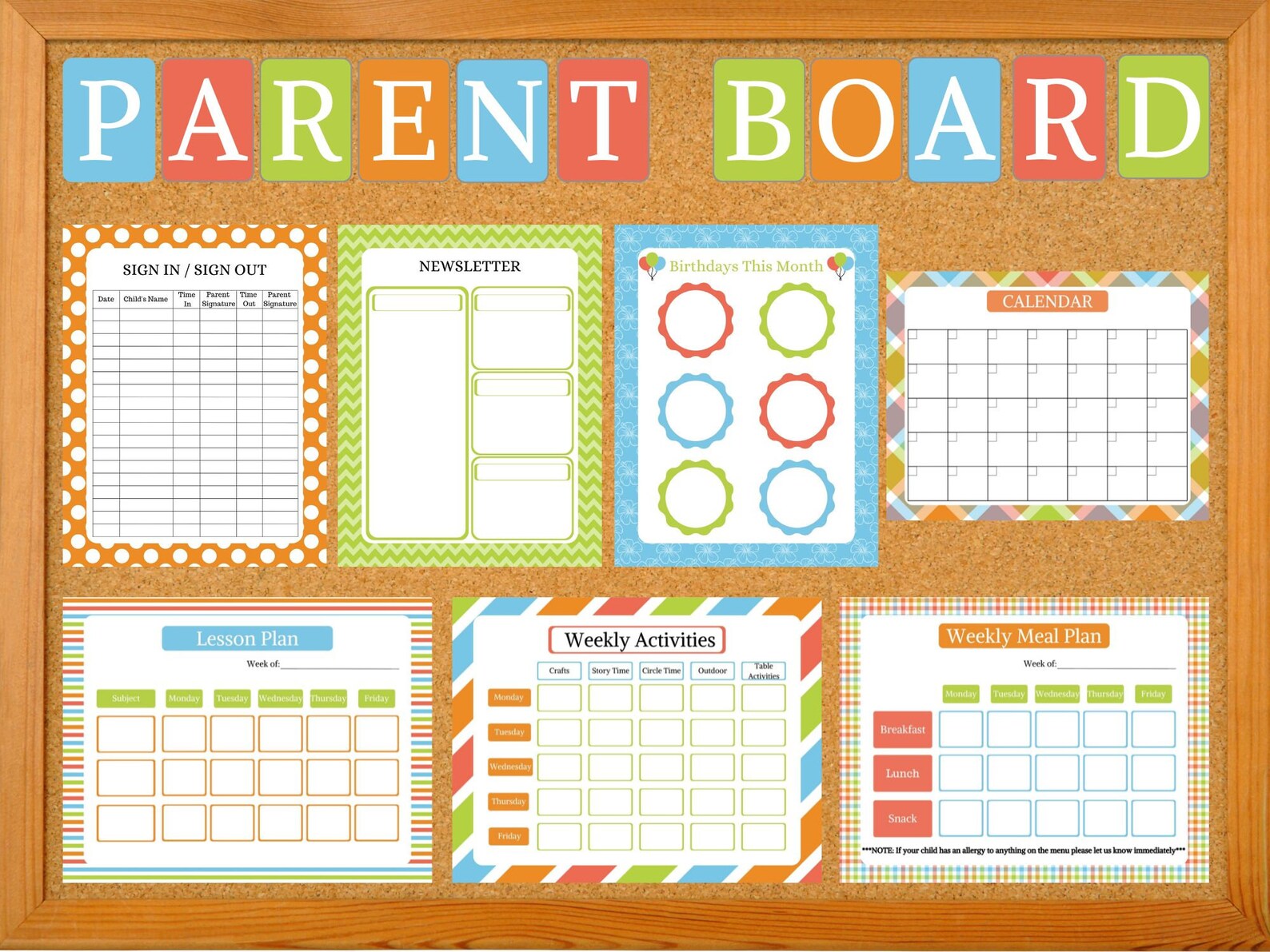 Daycare Parent Board | Preschool Parent Board | Bulletin Board Template ...
