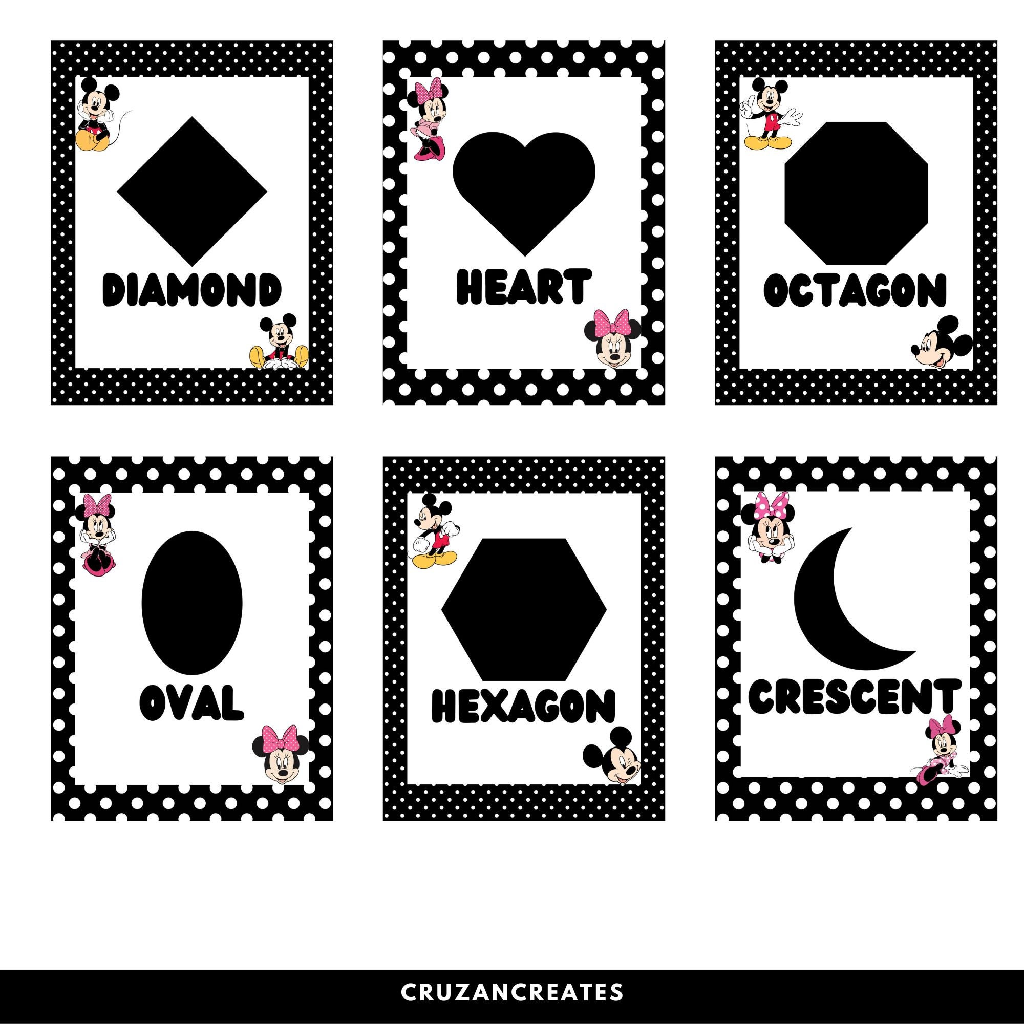 Shape Posters | Mickey Shape Posters | Minnie Shape Posters | Shapes ...