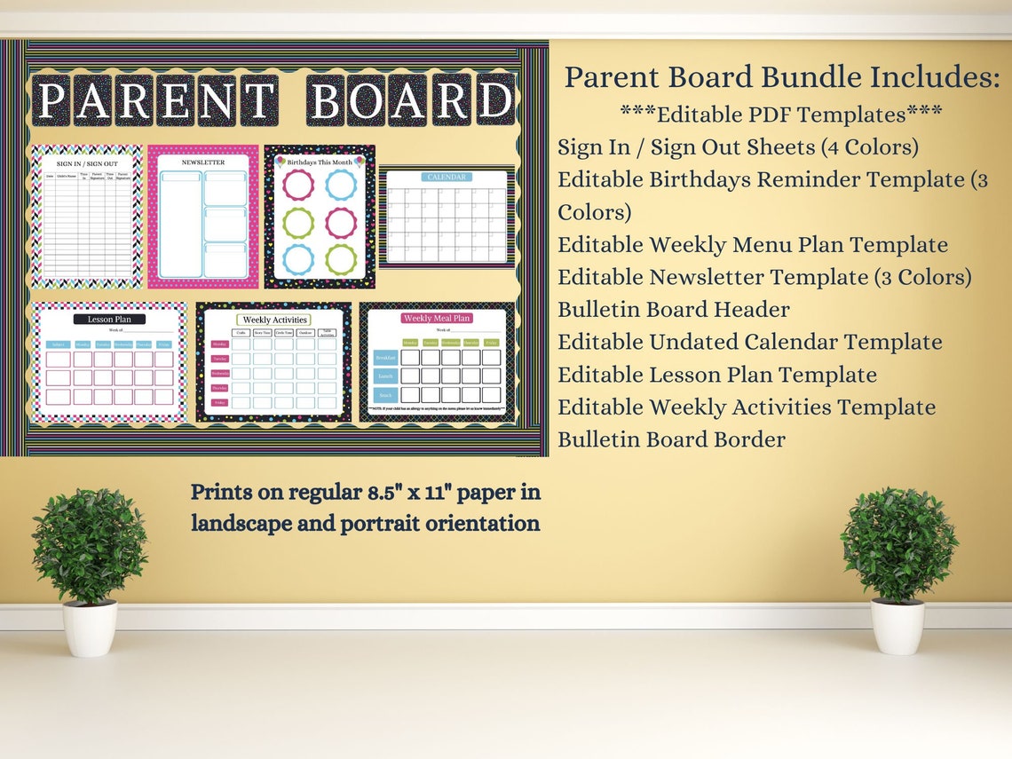 Daycare Parent Board | Preschool Parent Board | Bulletin Board Template ...