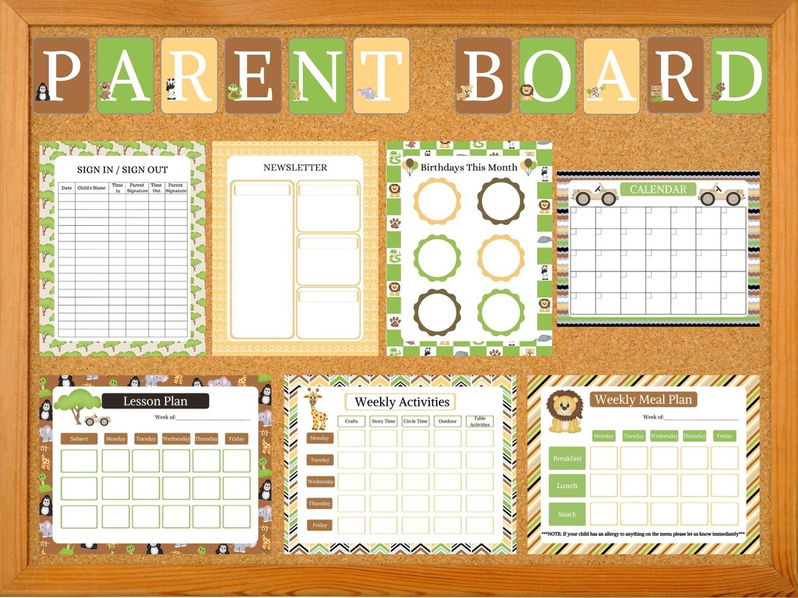 Daycare Parent Board | Preschool Parent Board | Bulletin Board Template ...