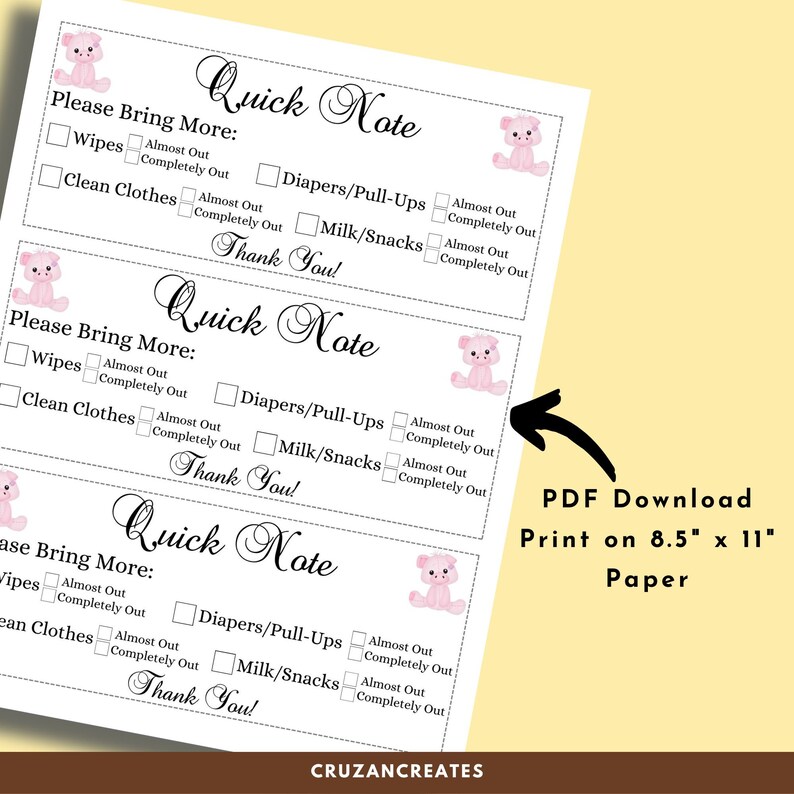 Daycare Parent Notice | Supplies Notice for Parents | Notice for ...