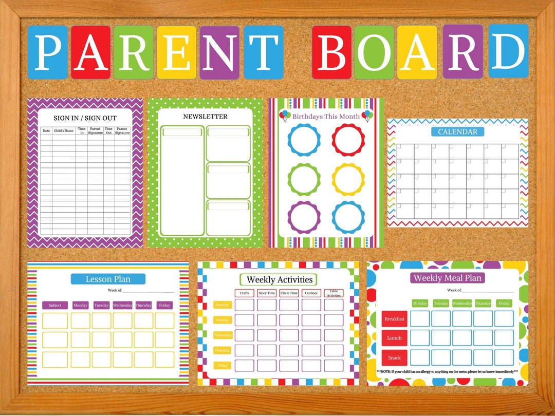 Daycare Parent Board | Preschool Parent Board | Bulletin Board Template ...