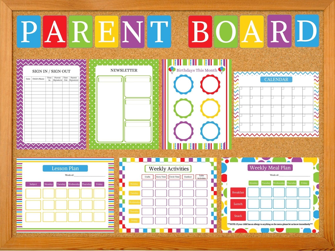 Daycare Parent Board Preschool Parent Board Bulletin Board Template ...