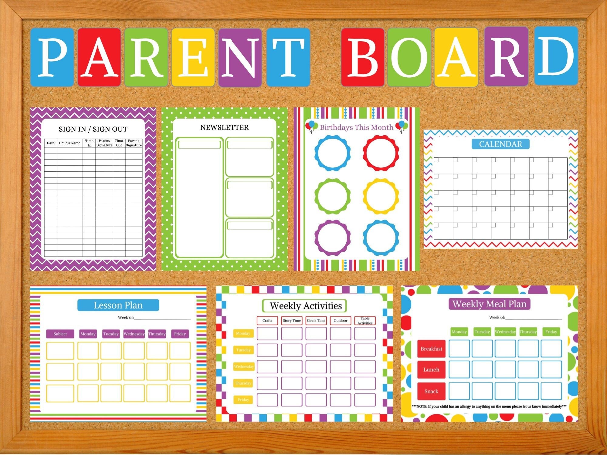 Daycare Parent Board Preschool Parent Board Bulletin Board Template ...