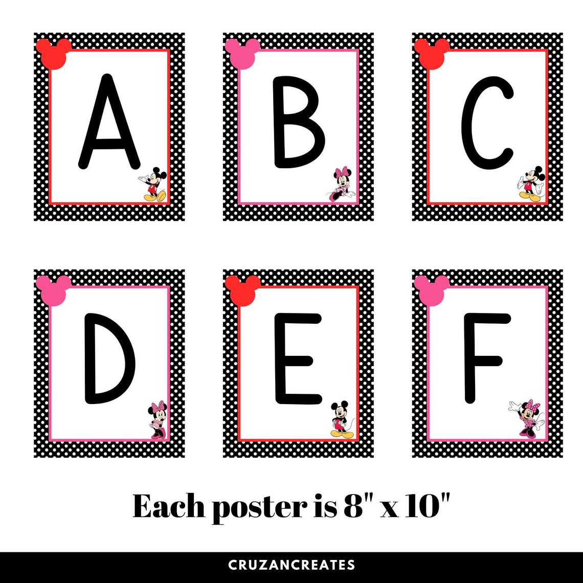 Alphabet Posters | Mickey Alphabet Posters | Minnie Alphabet Posters ...