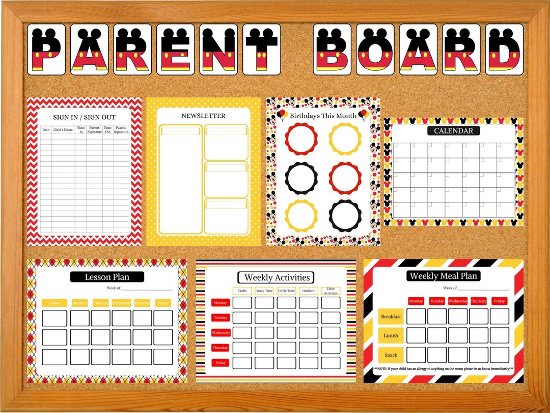 Daycare Parent Board | Preschool Parent Board | Bulletin Board Template ...