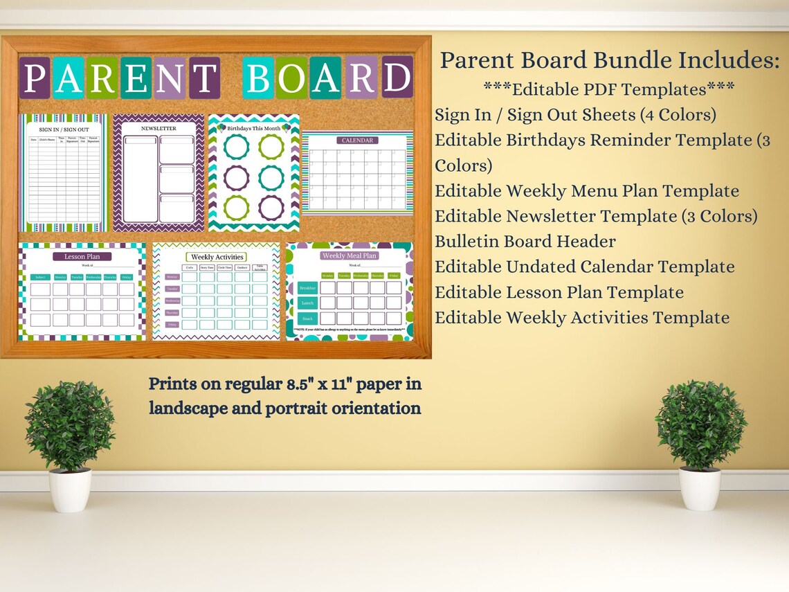 Daycare Parent Board | Preschool Parent Board | Bulletin Board Template ...