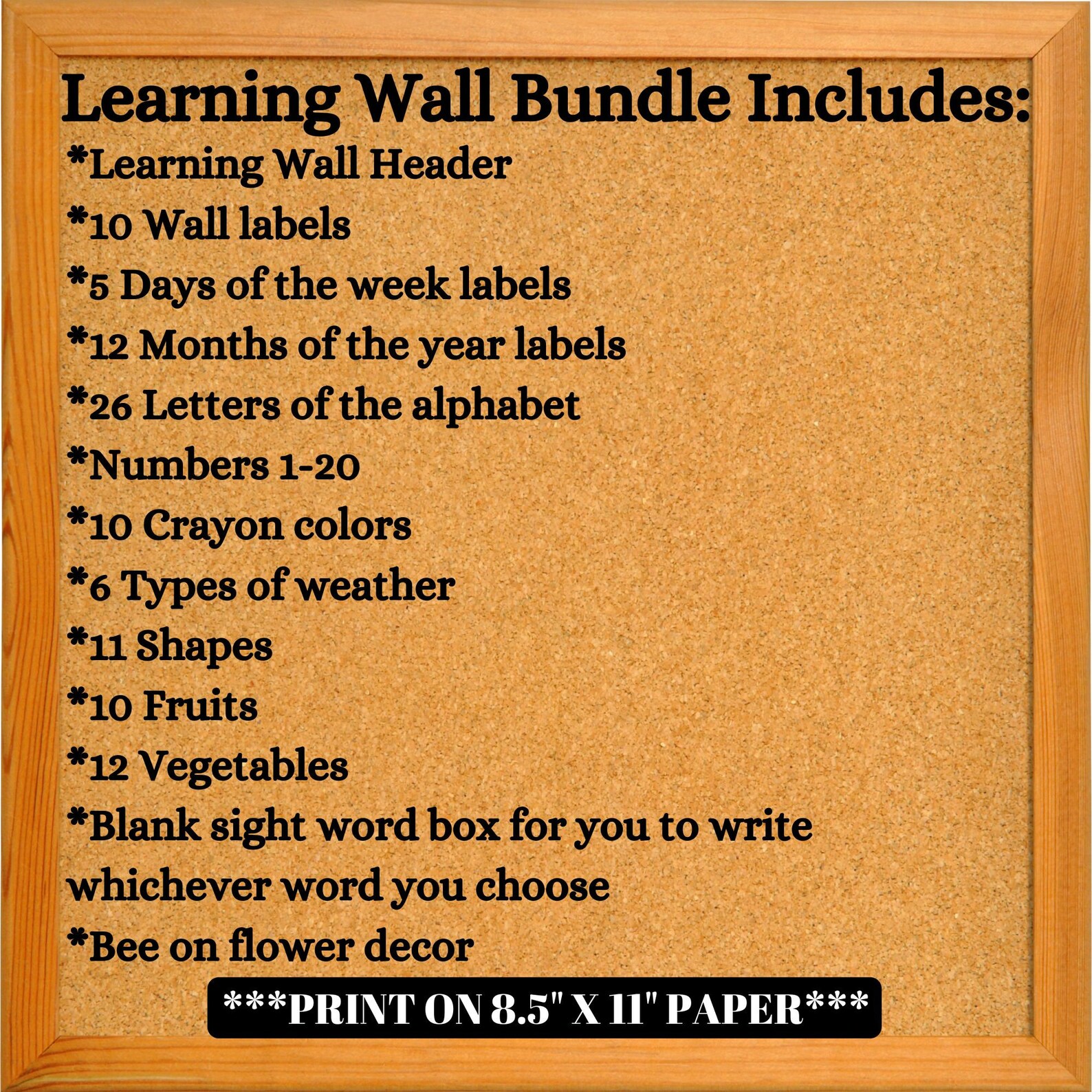 Preschool Learning Wall Bumble Bee Learning Wall Preschool - Etsy