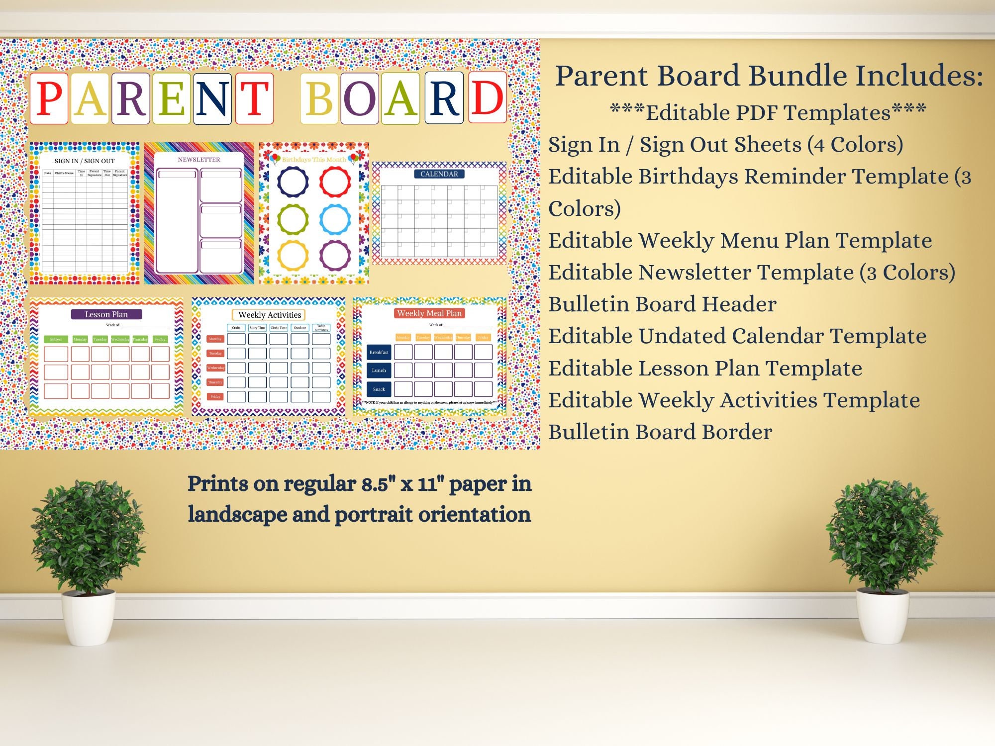 Daycare Parent Board | Preschool Parent Board | Bulletin Board Template ...