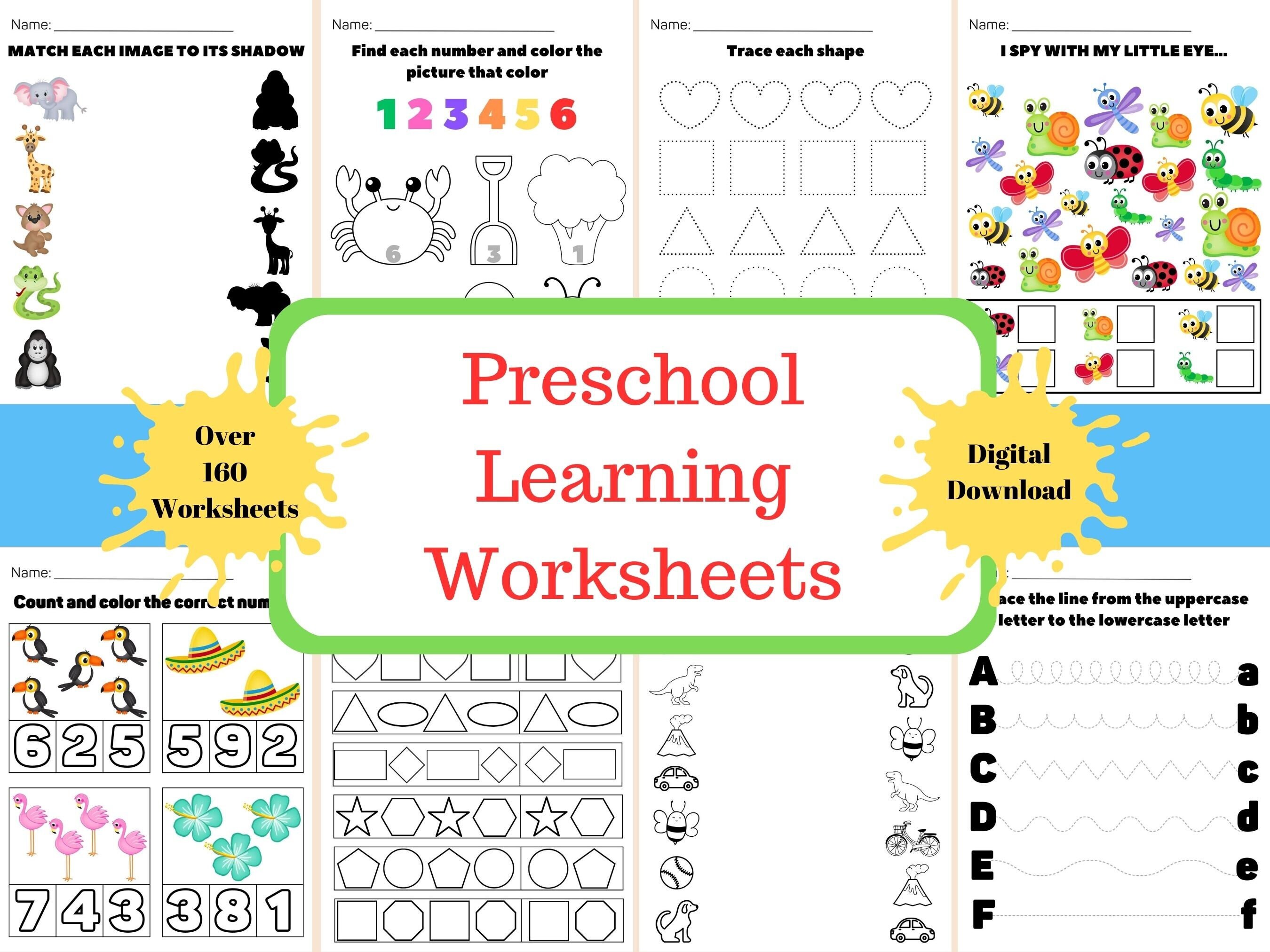 Preschool Learning Worksheets | Activity Sheets for Kids | Kids Tracing ...