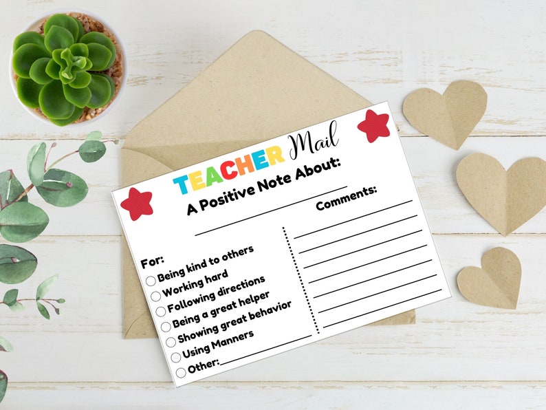 Teacher Mail Teacher Parent Note Brag Mail for Teachers Teacher Must ...