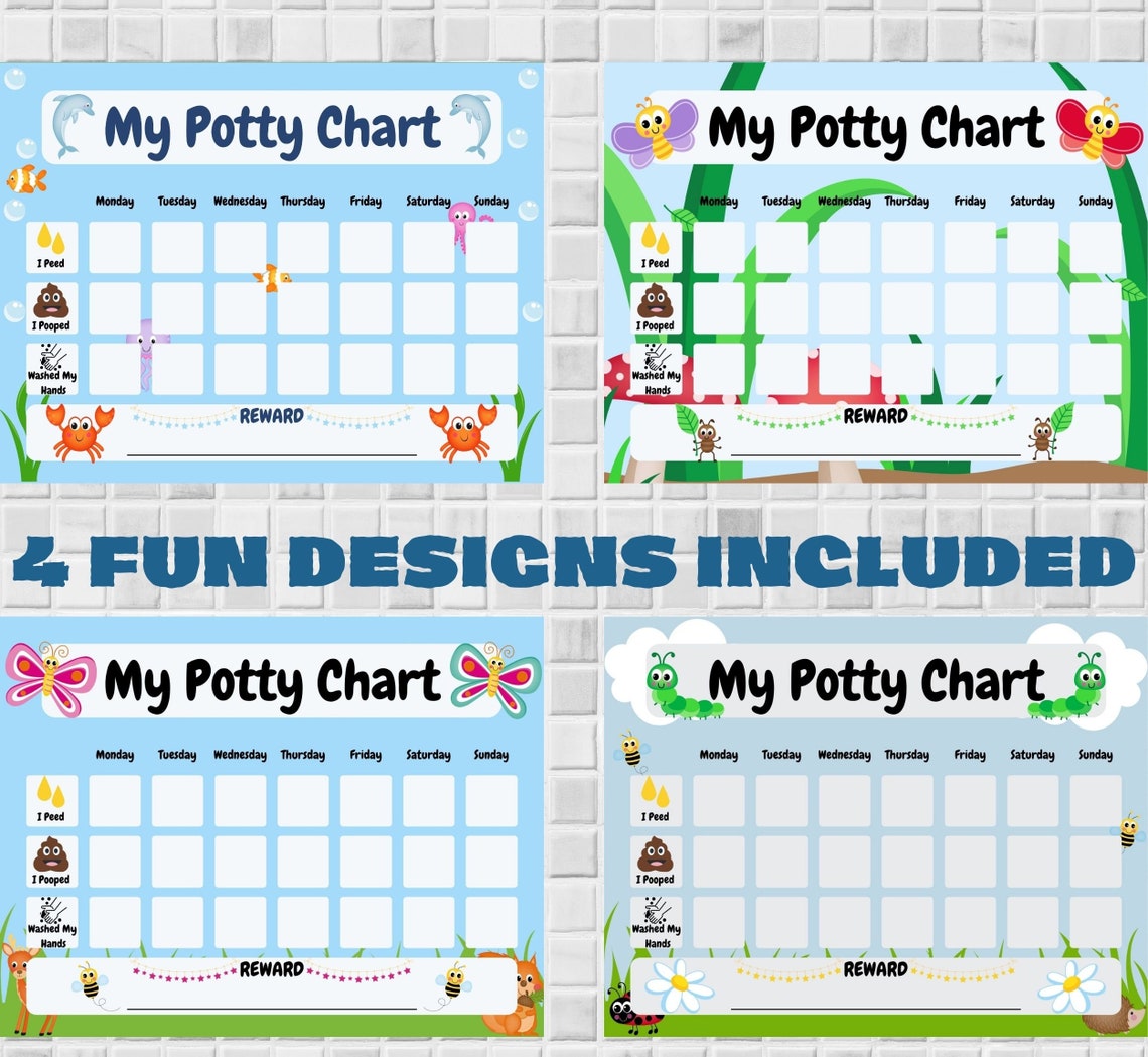 Potty Training Chart Potty Printable Chart Potty Chart Potty Training ...