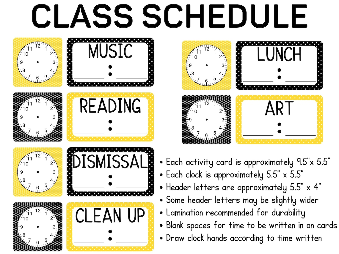 Classroom Daily Schedule Class Schedule Daily Schedule - Etsy