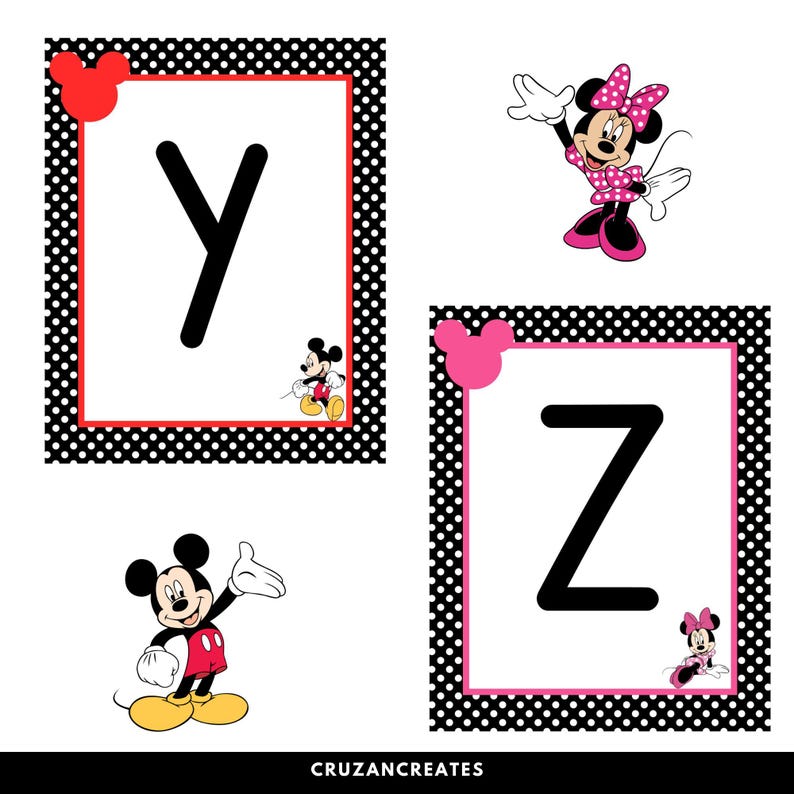 Alphabet Posters | Mickey Alphabet Posters | Minnie Alphabet Posters ...