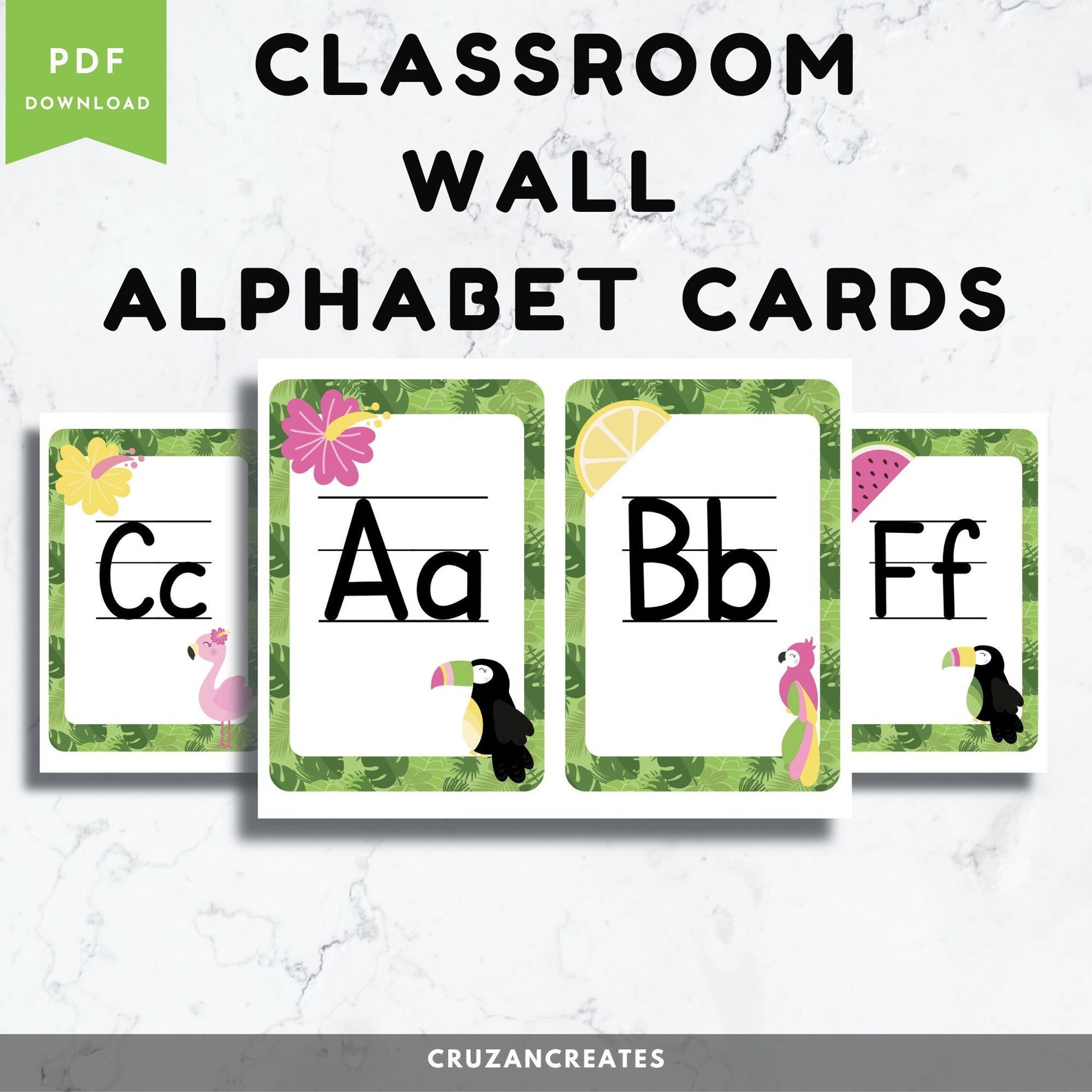 Tropical Alphabet | Classroom Decor | Class Decor Set | Classroom Wall ...