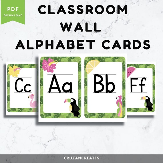 Tropical Alphabet Classroom Decor Class Decor Set - Etsy