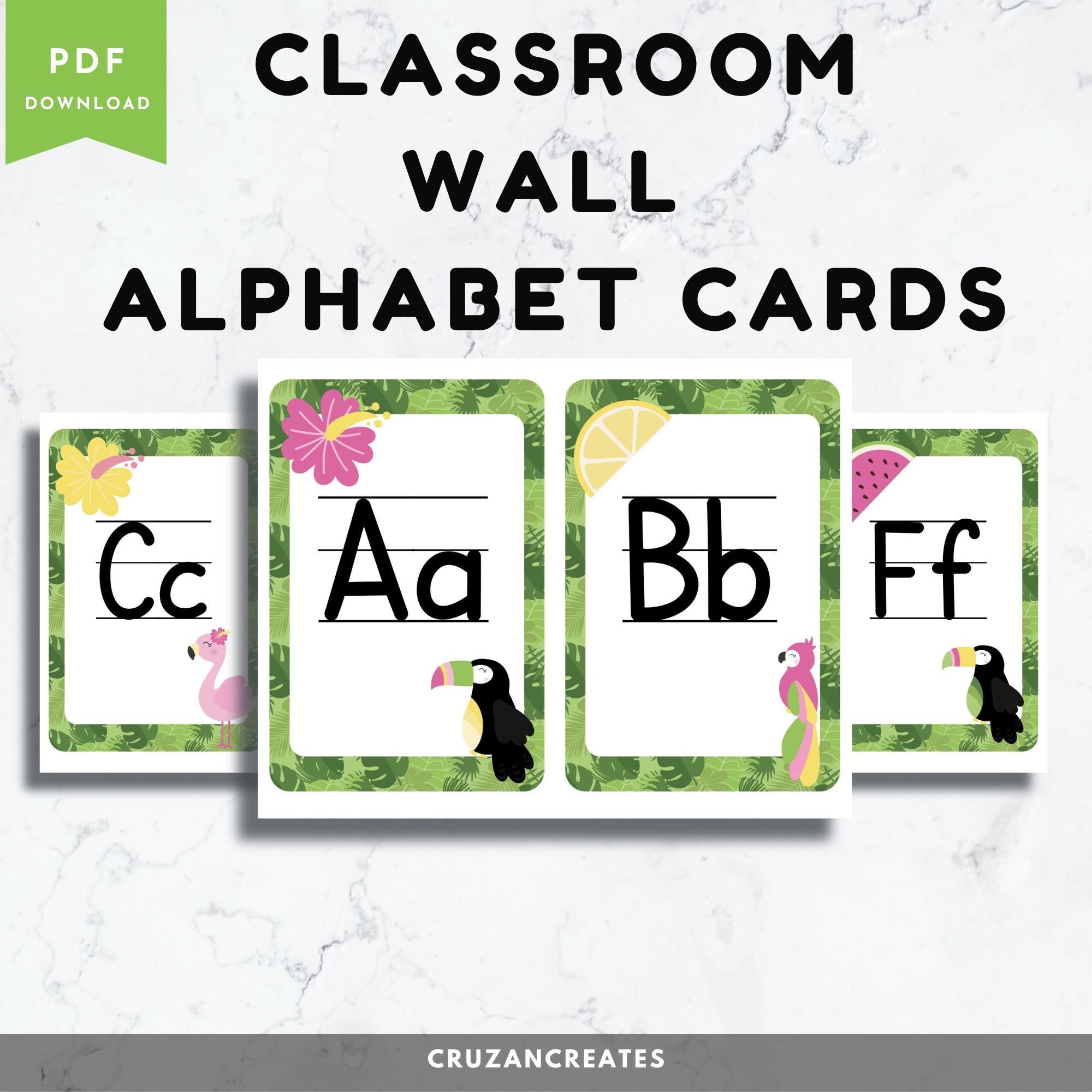 Tropical Alphabet | Classroom Decor | Class Decor Set | Classroom Wall ...