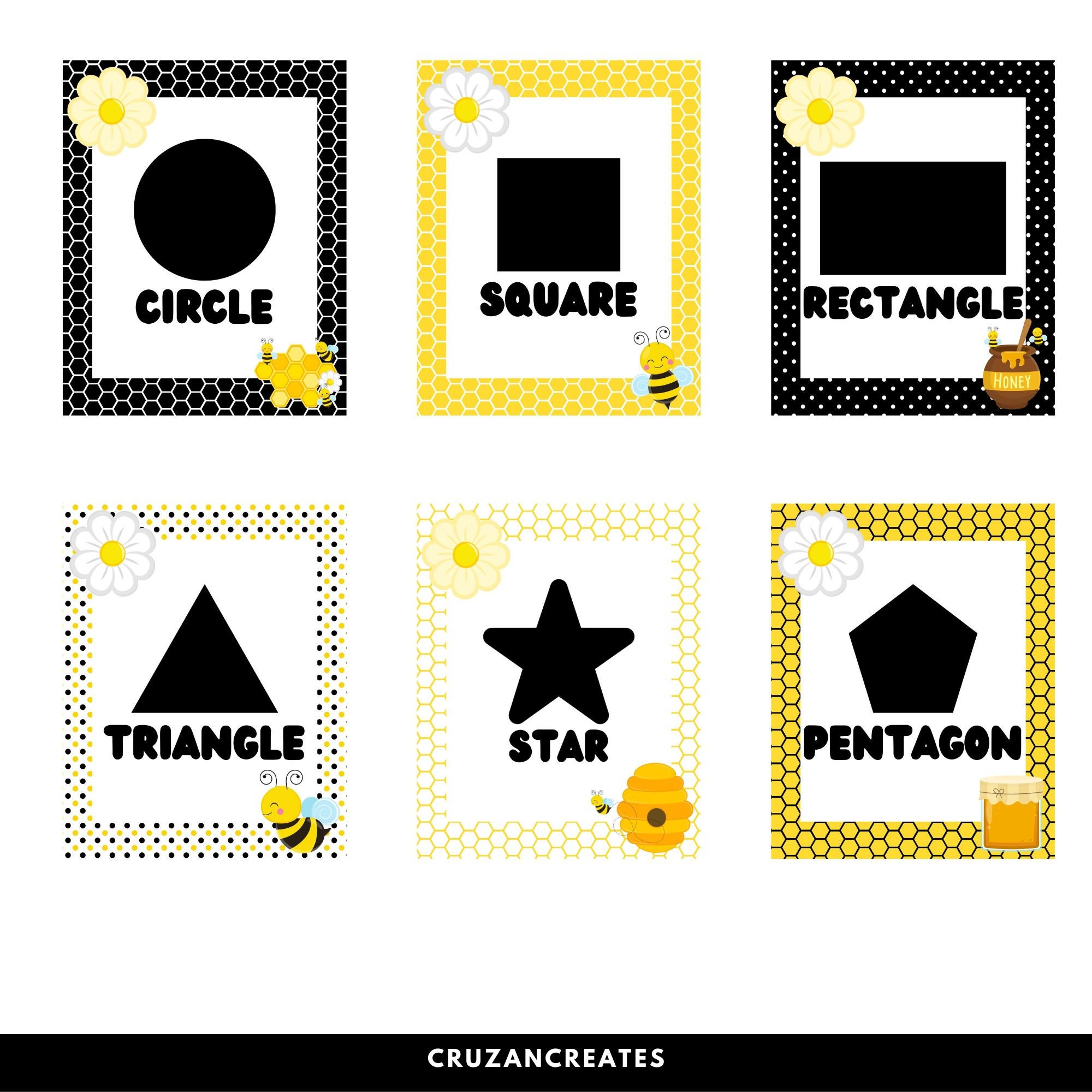 Shape Posters Bumble Bee Shape Posters Bumble Bee - Etsy