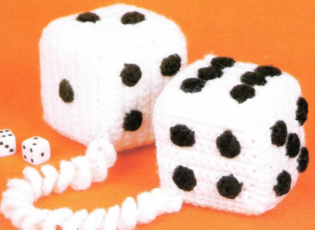 Vintage Crochet Pattern Crocheted Dice Amigurumi Plush Stuffed Toy PDF ...