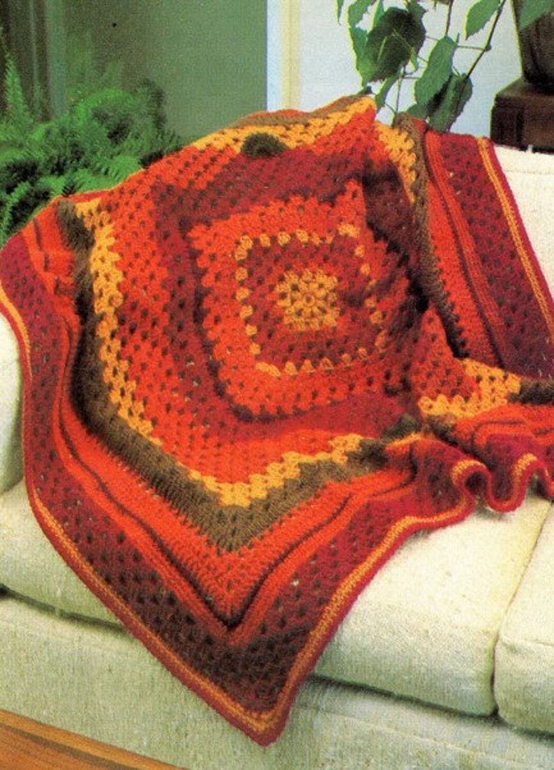 Easy Beginner Vintage Crochet Pattern Easy Classic Granny Square Afghan ...