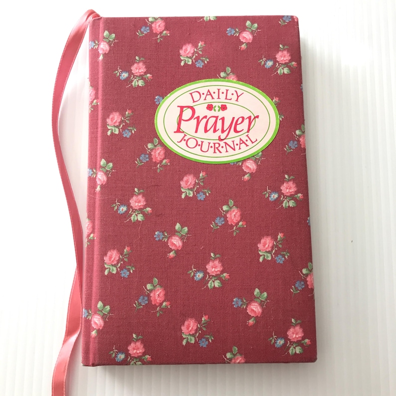 Vintage 1980's Fabric Rose Covered Daily Prayer Journal Bible Verses ...