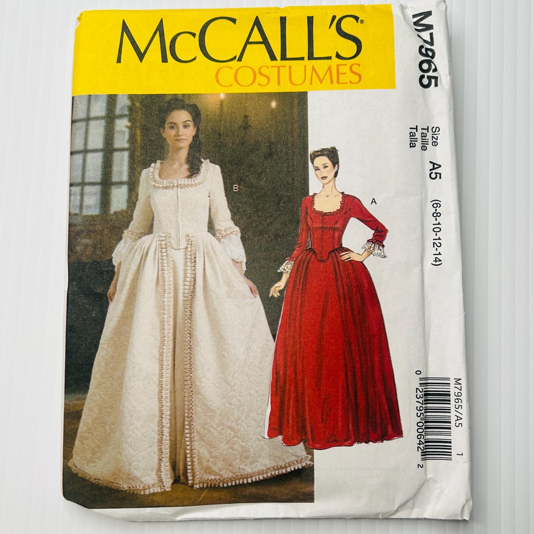 Mccalls Renaissance Dress Historical Costume Sewing Pattern M7965 Sz 6 ...