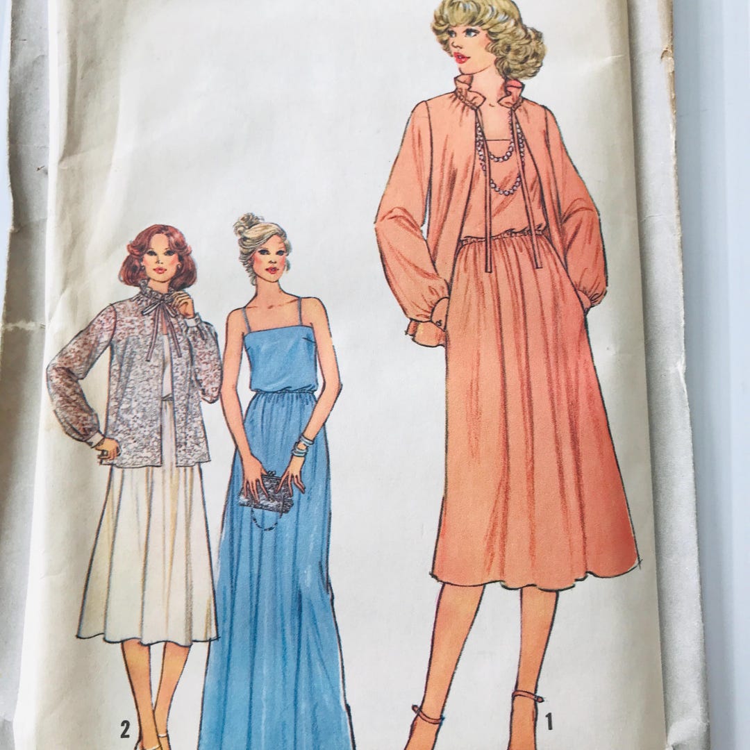 Vintage 1978 Simplicity Sewing Pattern 8701 Maxi Midi Dress With Jacket ...