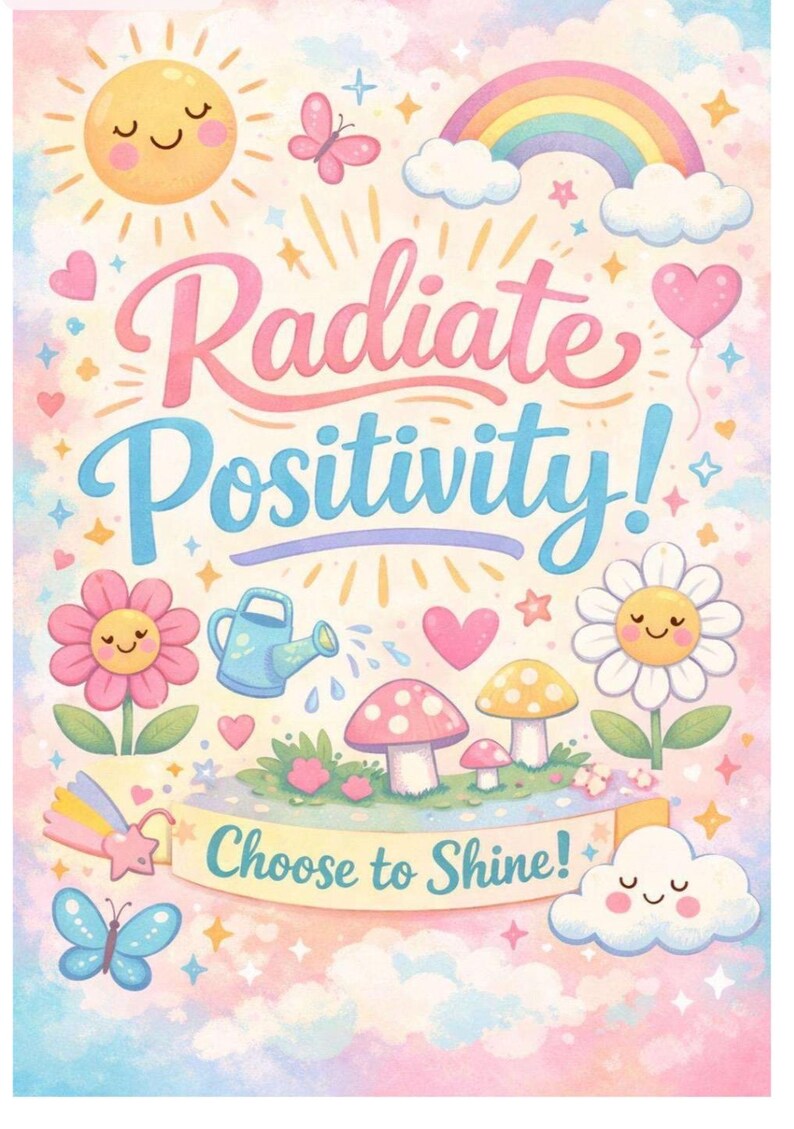 Positivity Posters and Coloring Sheets Bundle - Etsy