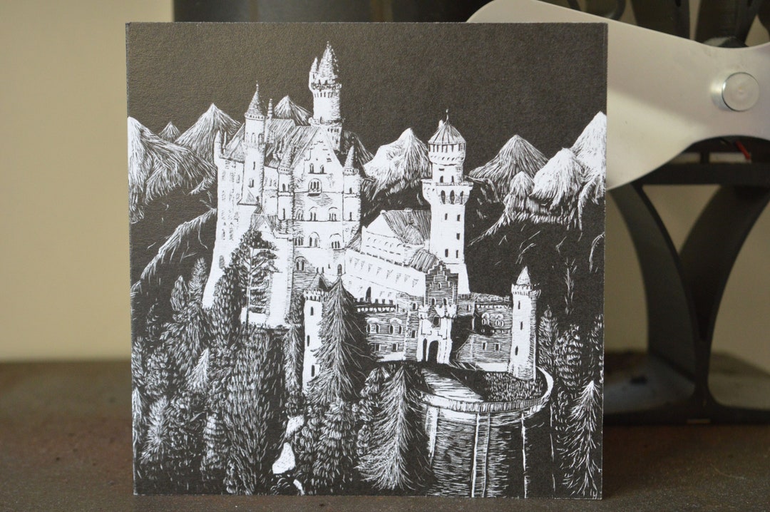 Neuschwanstein Castle Artwork Greetings Card - Etsy