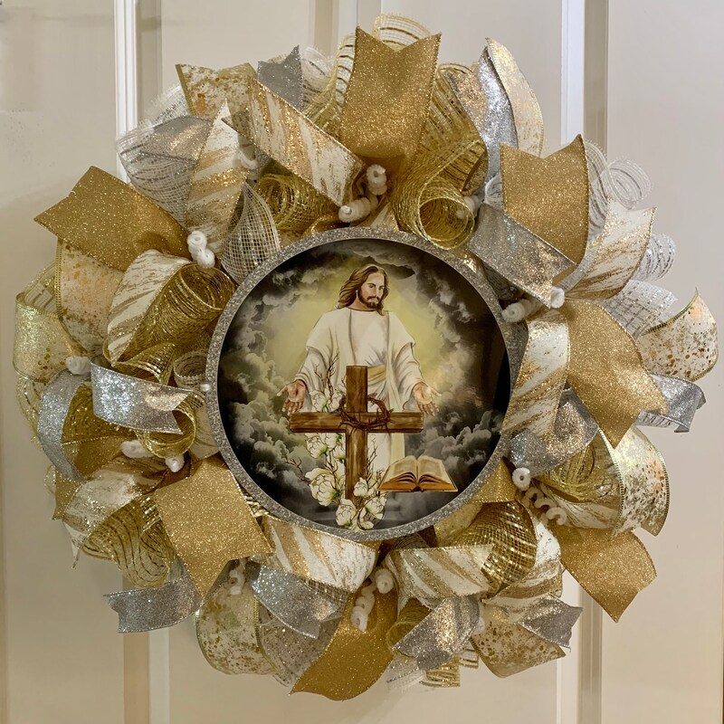 Religious Easter Wreath - Etsy