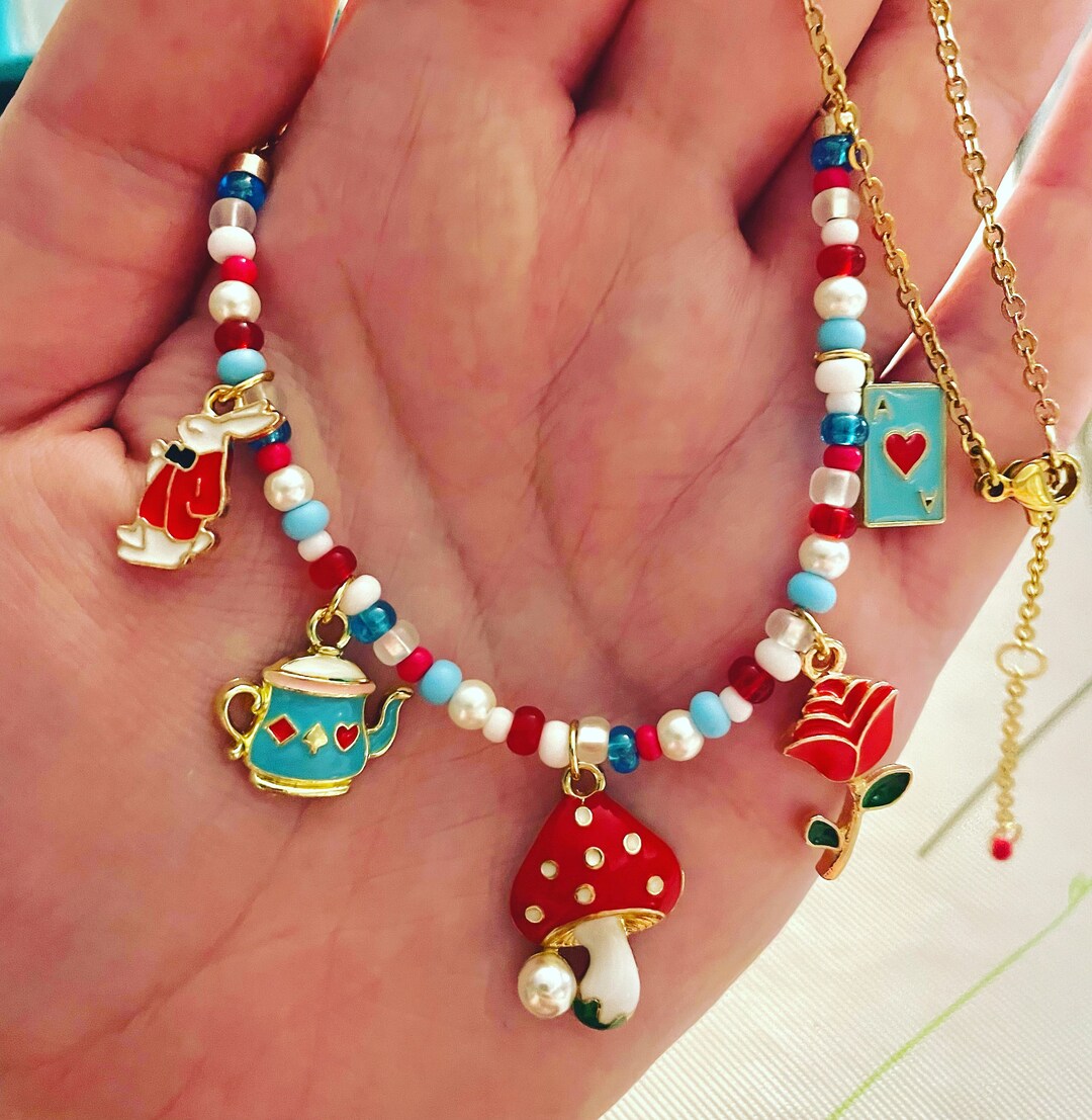 Alice in Wonderland Cottagecore Charm Necklace - Etsy