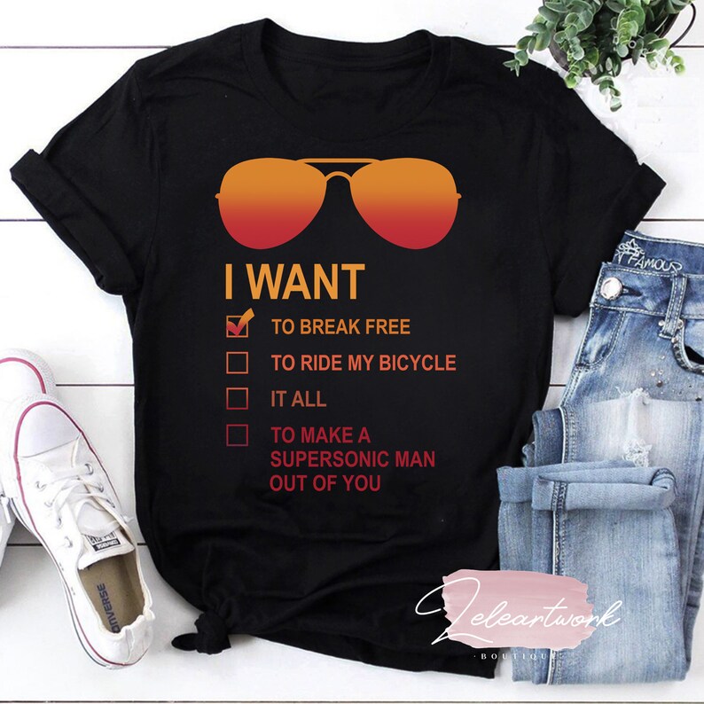 I Want to Break Free Freddie Mercury Glasses T-shirt Freddie - Etsy