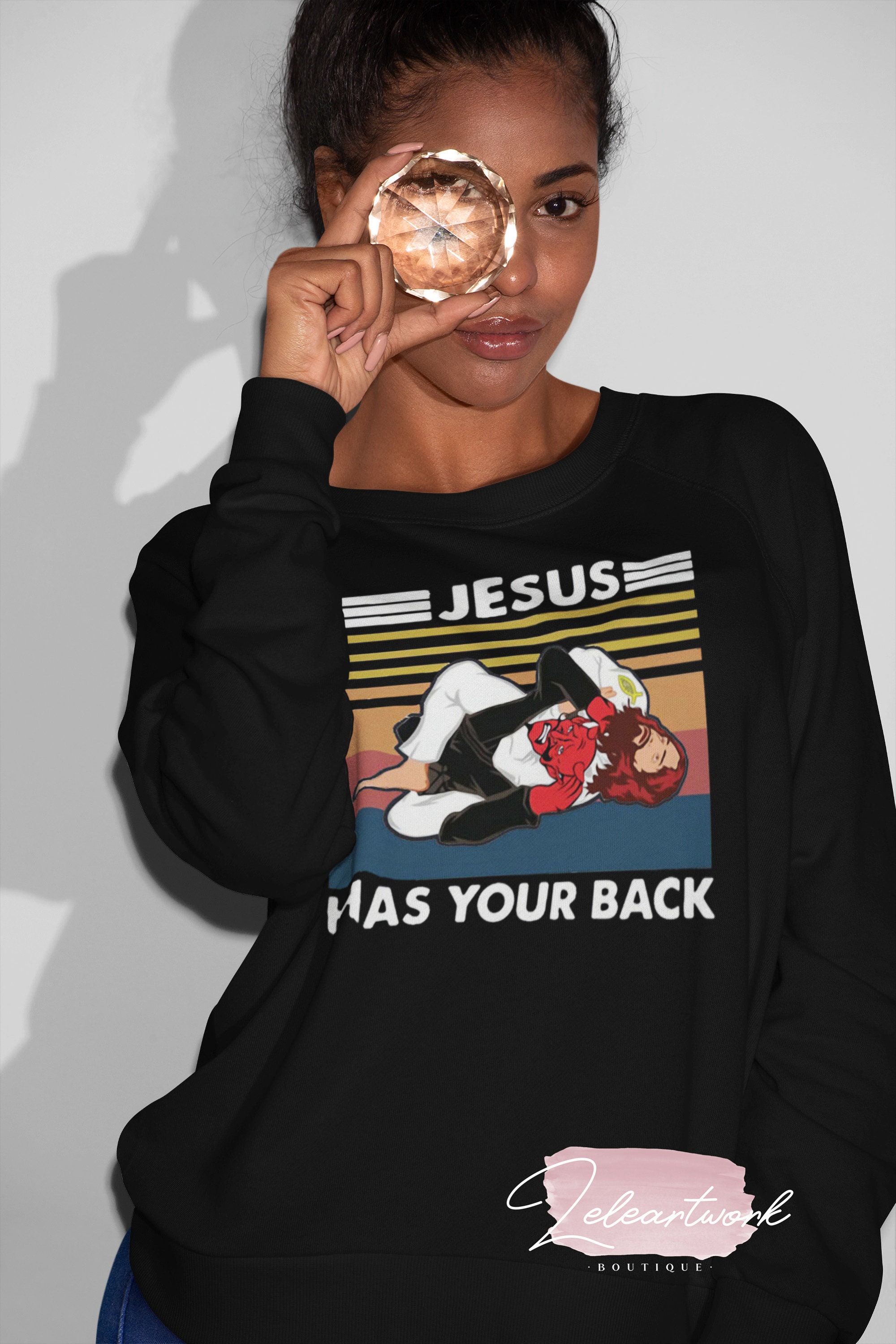 Jiu Jitsu Jesus Has Your Back Funny Christian Gift Vintage T-shirt, Bjj ...