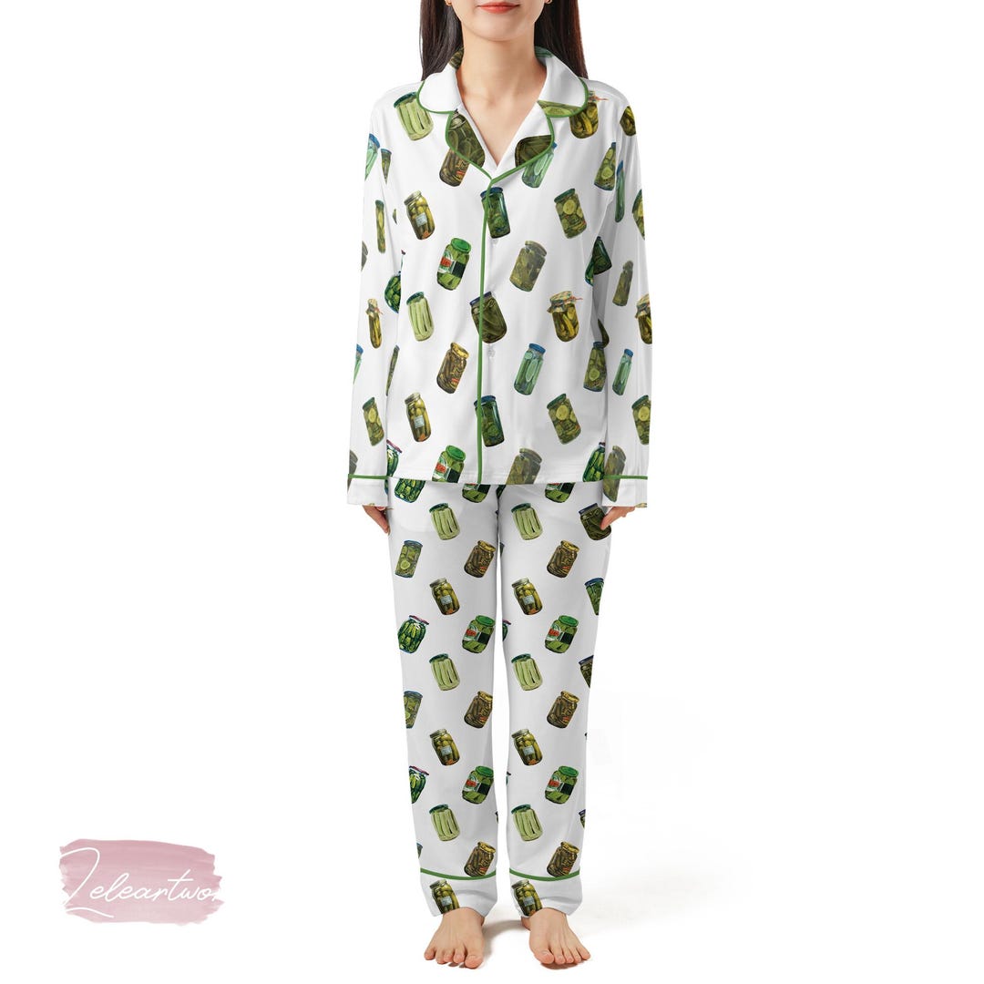Pickle Collection | Silky Satin Pajama Set for Women | Funny Foodie ...