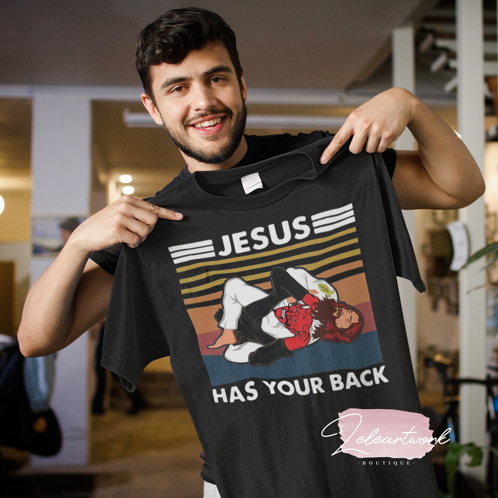 Jiu Jitsu Jesus Has Your Back Funny Christian Gift Vintage T-shirt, Bjj ...