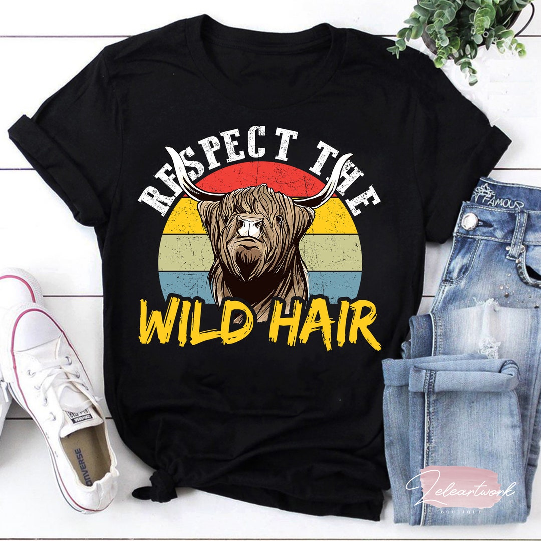 Cattle Cow, Respect the Wild Hair, Retro Cow Gift, Cow Wildlife, Love ...