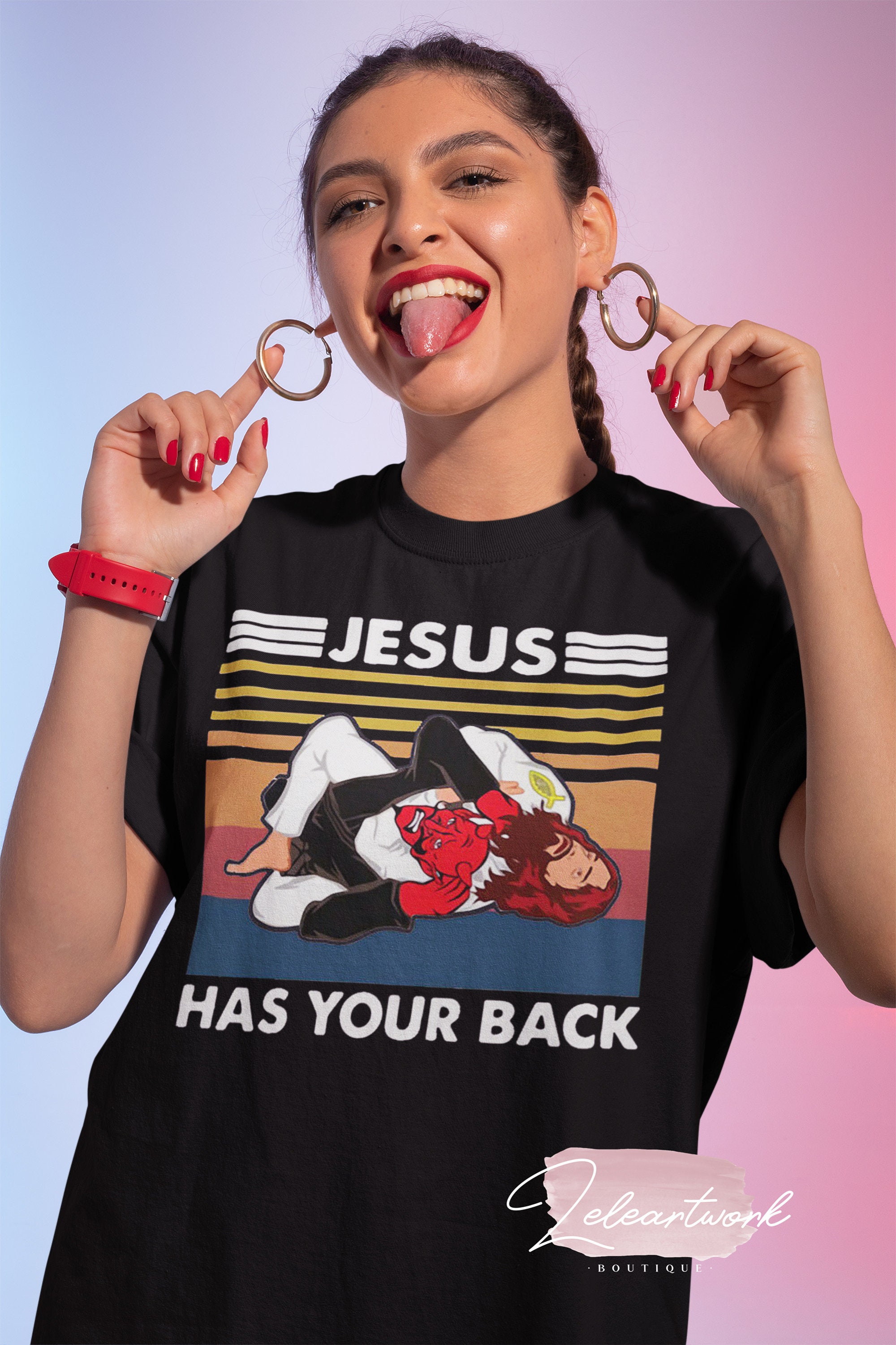 Jiu Jitsu Jesus Has Your Back Funny Christian Gift Vintage - Etsy