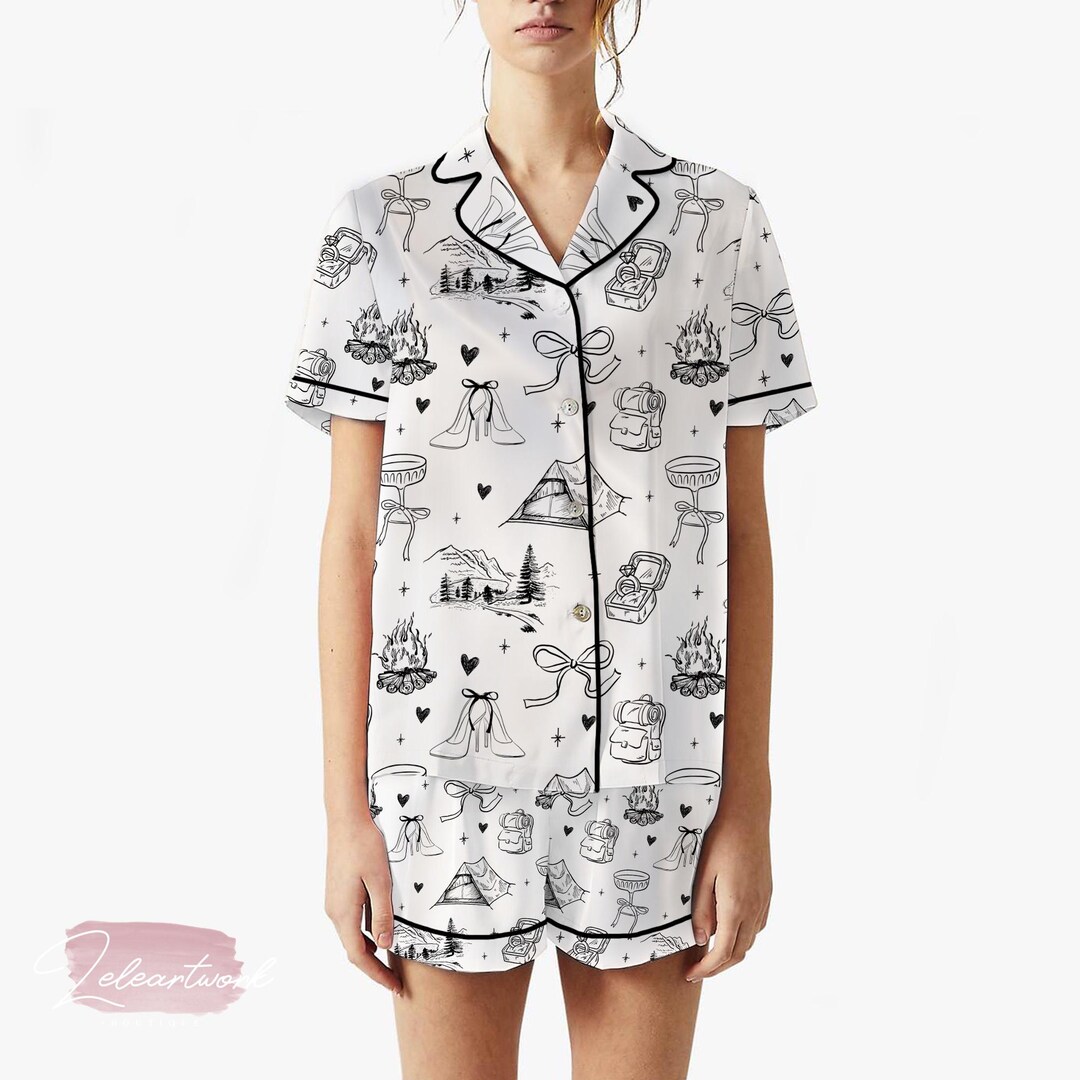 Camp Bachelorette Pajama Set – Bride Camping Party Short Sleeve ...