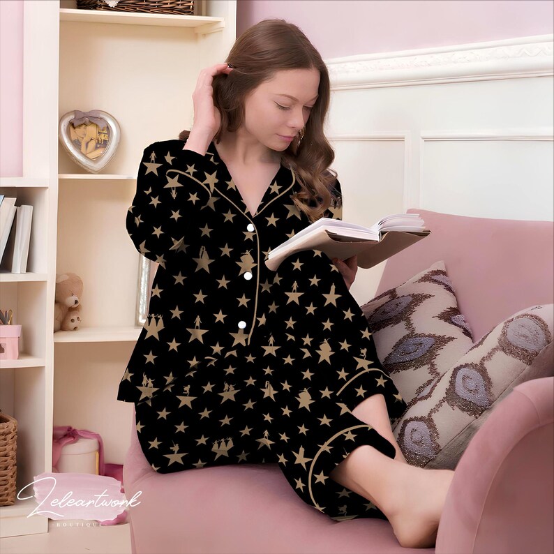 Hamilton Star Silky Satin Pajama Set for Women | Broadway Musical ...