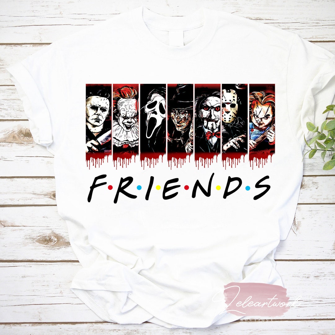 Friends Horror Movies Characters for Halloween T-shirt, Funny Halloween ...