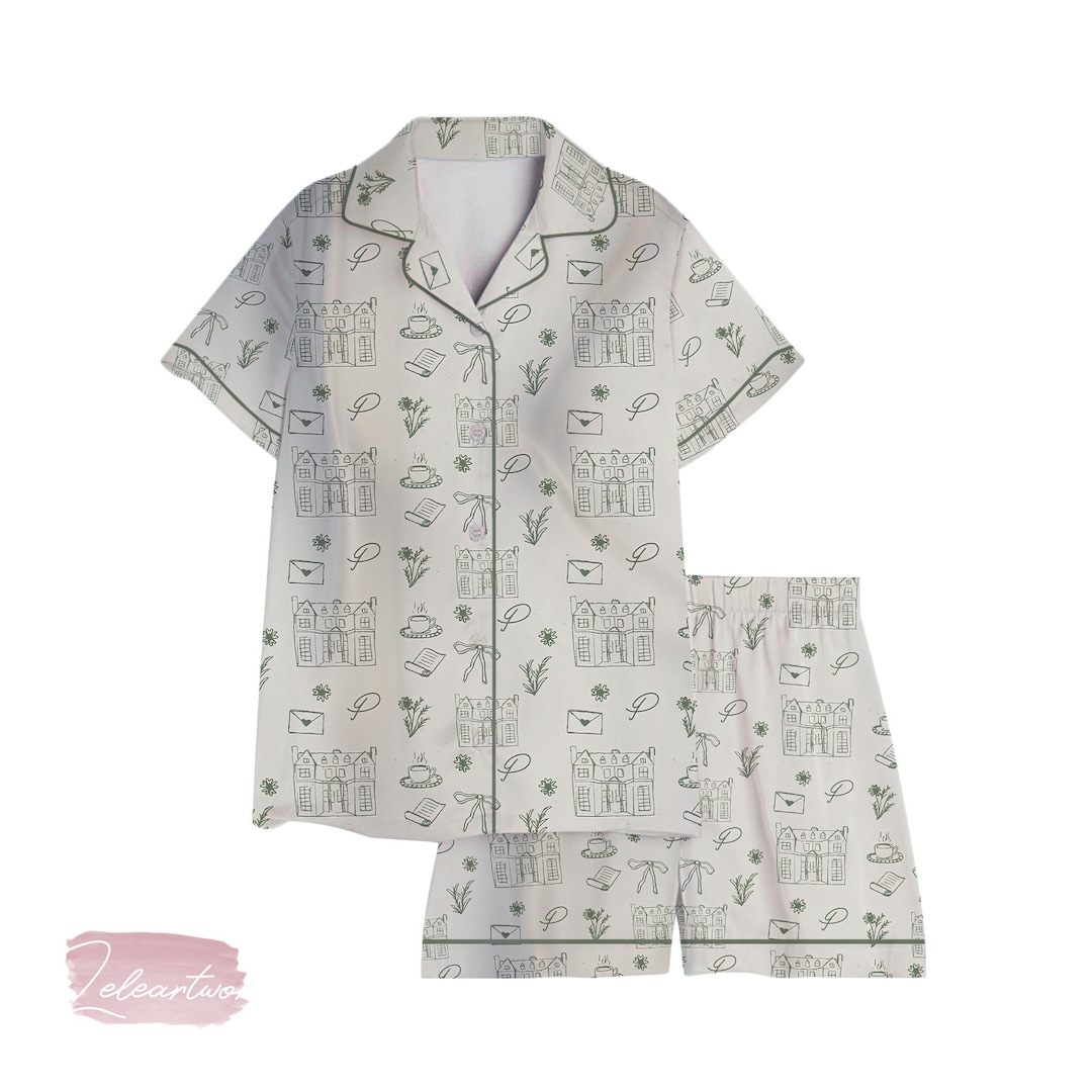 Pride and Prejudice Hand Drawn Set – Jane Austen Pajamas With Pemberley ...
