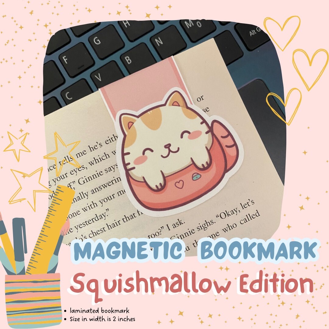 Squishmallow Cute Magnetic Bookmark | Cat, Cow, Bear, and Random ...