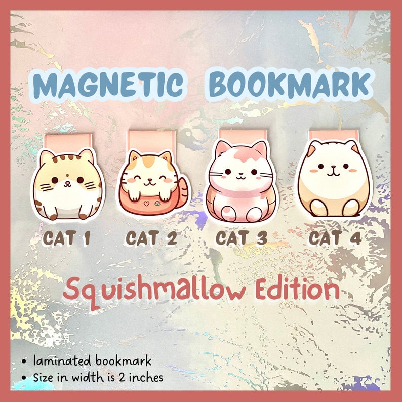 Squishmallow Cute Magnetic Bookmark | Cat, Cow, Bear, and Random ...