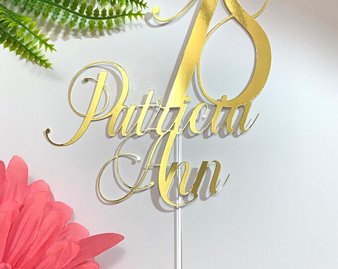 Custom Cake Topper in Foil Metallic Gold Cake Decor Cake Design - Etsy