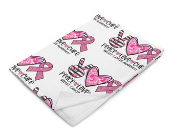 Breast Cancer Awareness Throw Blanket - Etsy